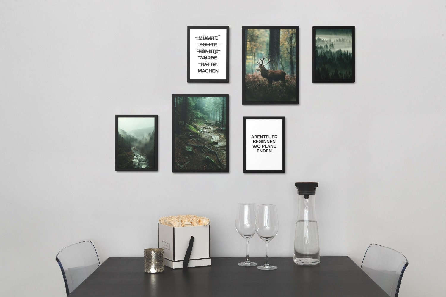 Mood-Poster Set Mystic Forest | Bilder optional mit Rahmen | Wanddeko ...