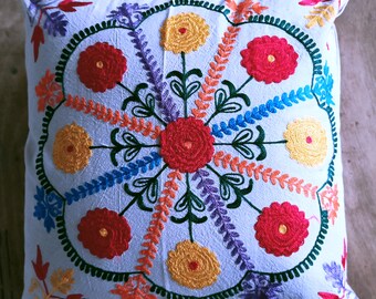 Embroidered Cushion - Etsy