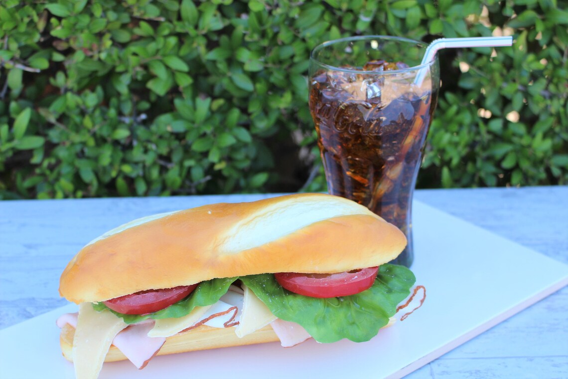 Fake Ham and Turkey on a Hoagie Roll Sandwich | Etsy