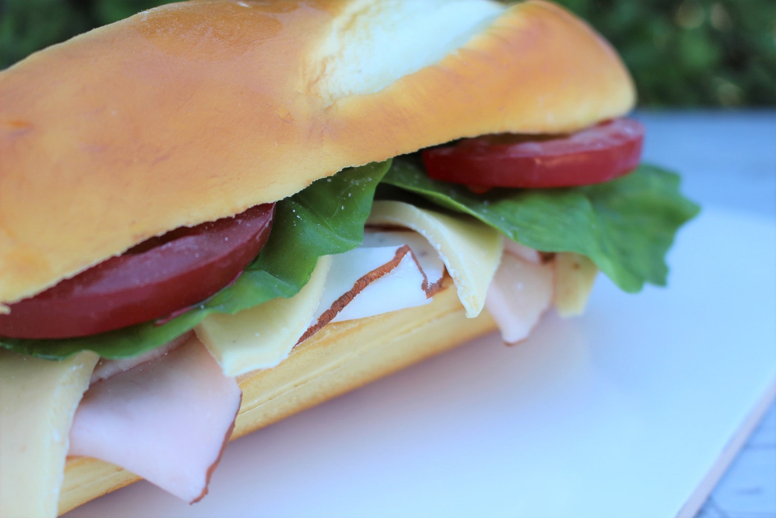 Fake Ham and Turkey on a Hoagie Roll Sandwich | Etsy