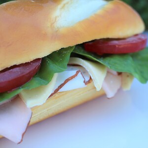 Fake Ham and Turkey on a Hoagie Roll Sandwich - Etsy