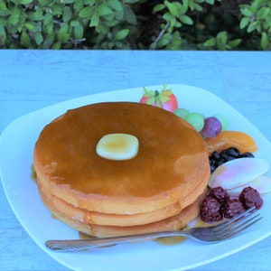 Plate of Fake Pancakes with Fruit | Etsy