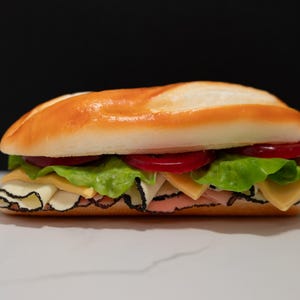 Fake Ham and Turkey on a Hoagie Roll Sandwich - Etsy
