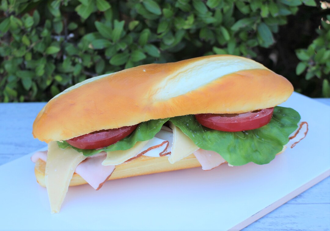 Fake Ham and Turkey on a Hoagie Roll Sandwich - Etsy