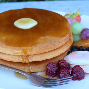 Plate of Fake Pancakes with Fruit | Etsy