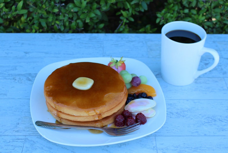 Plate of Fake Pancakes with Fruit | Etsy