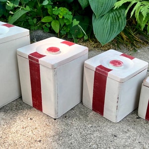 Farmhouse Wood Canister Set Cow Pig Sheep Chicken - Etsy