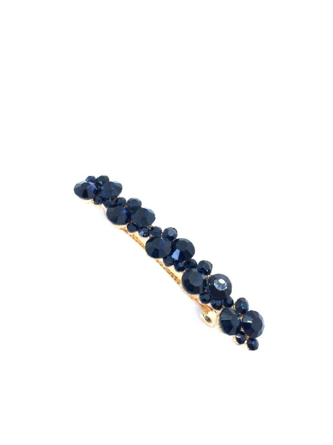 Navy Blue Hair Clip-navy Blue Hair Slides-silver Hair - Etsy