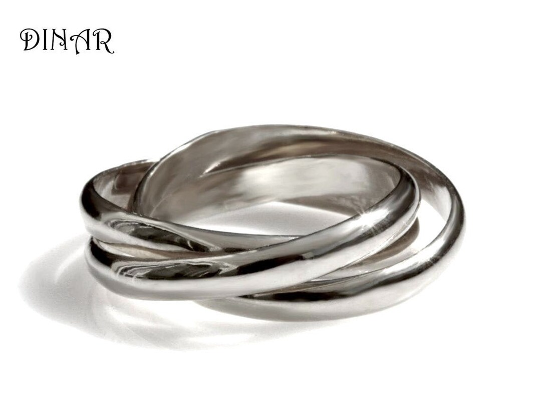 Silver Ring Three 3mm Interlocking Rings Overlapping Eternity - Etsy