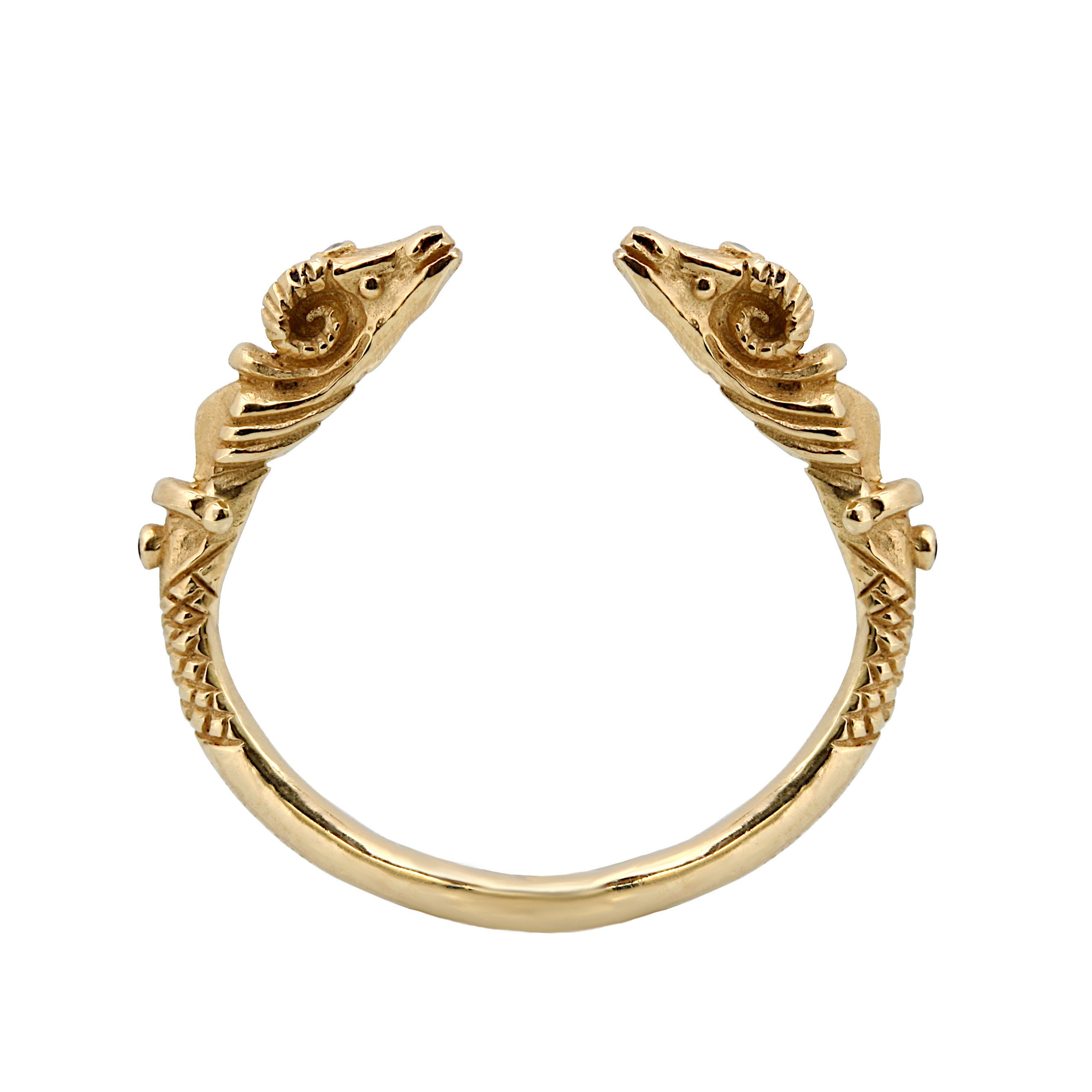Ancient Ram Ring 14k 18k Solid Gold , Double Headed Ram Ring, Aries ...