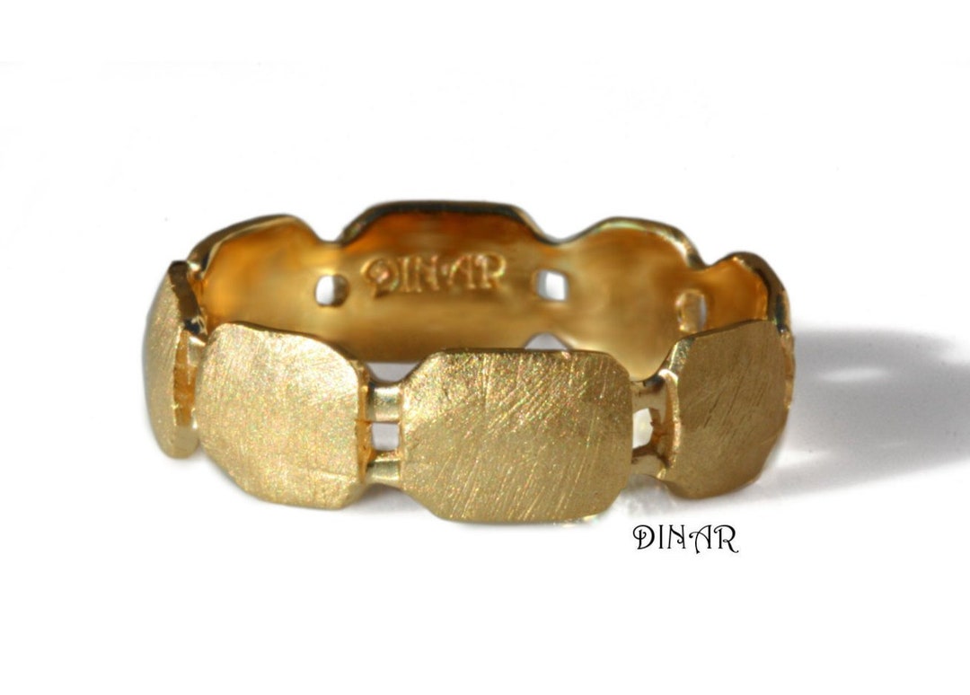 Rustic Style Mens Wedding Band, Unusual Hand Forged Organic Gold ...