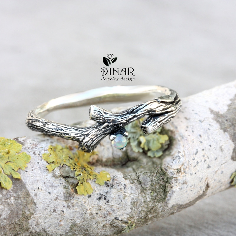 Silver Twig Ring - Etsy