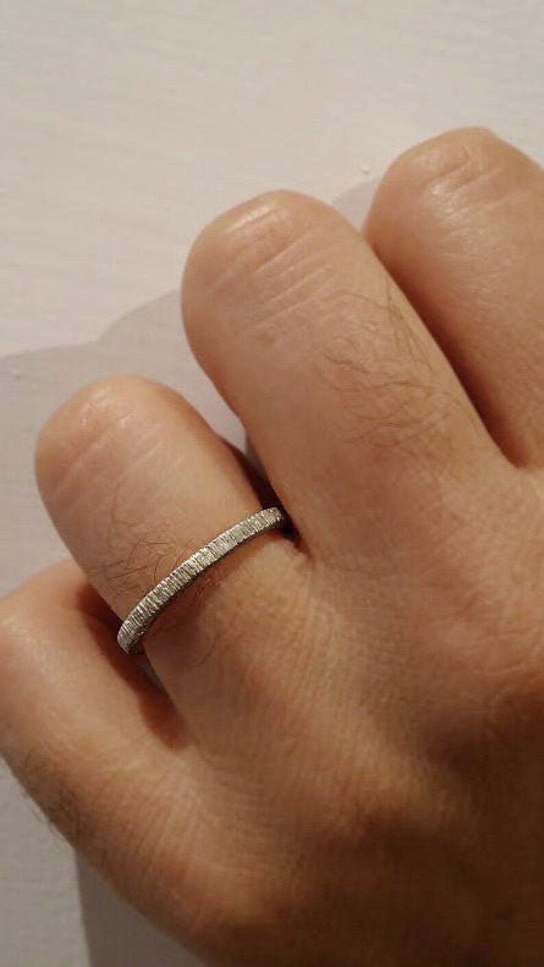 18k Gold Couple Ring Set Stack Thin Wedding Rings Set Wood - Etsy