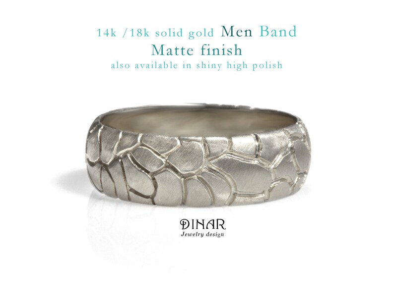 14k Gold Wedding Ring for Mens Hand Engraved Wide Thick Heavy - Etsy