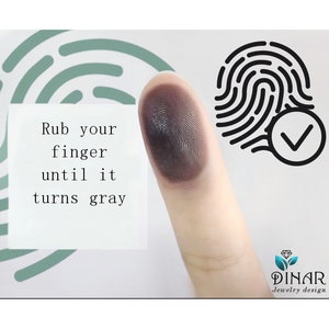 Personalized Finger Print Ring, 14k Engraved Handforged Organic Style ...