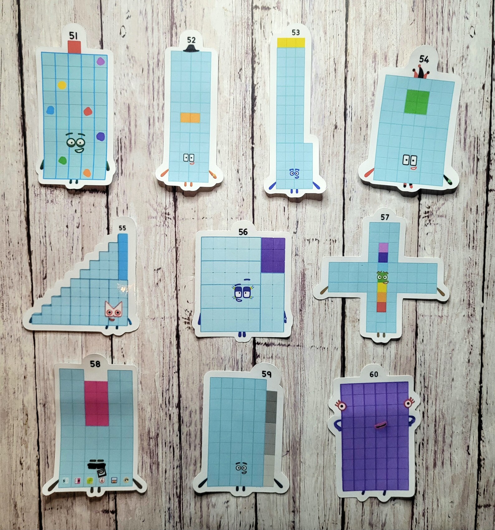Numberblocks 51 60 Autocollants Etsy France Numberblocks 51 60 Autocollants Etsy France