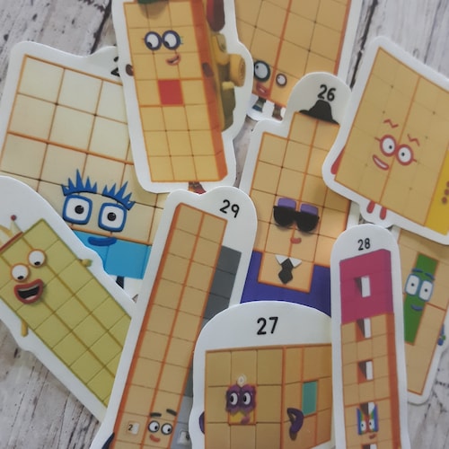 Numberblocks Faces 30-100 and Hands 1.9cm A4 Stickers | Etsy