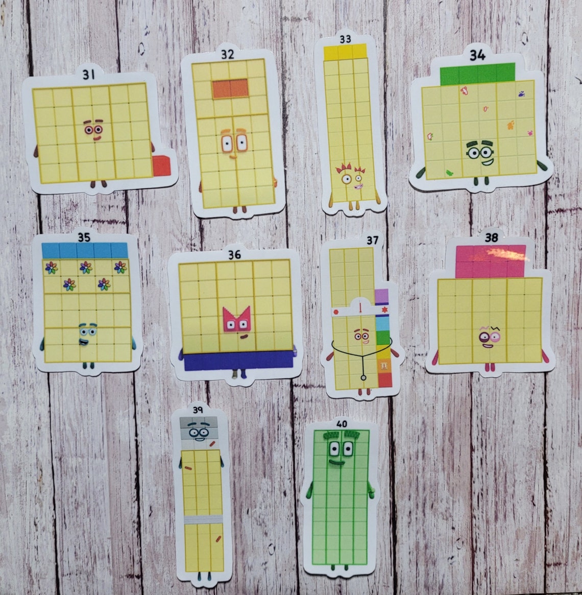Numberblocks 31 40 Etsy Australia