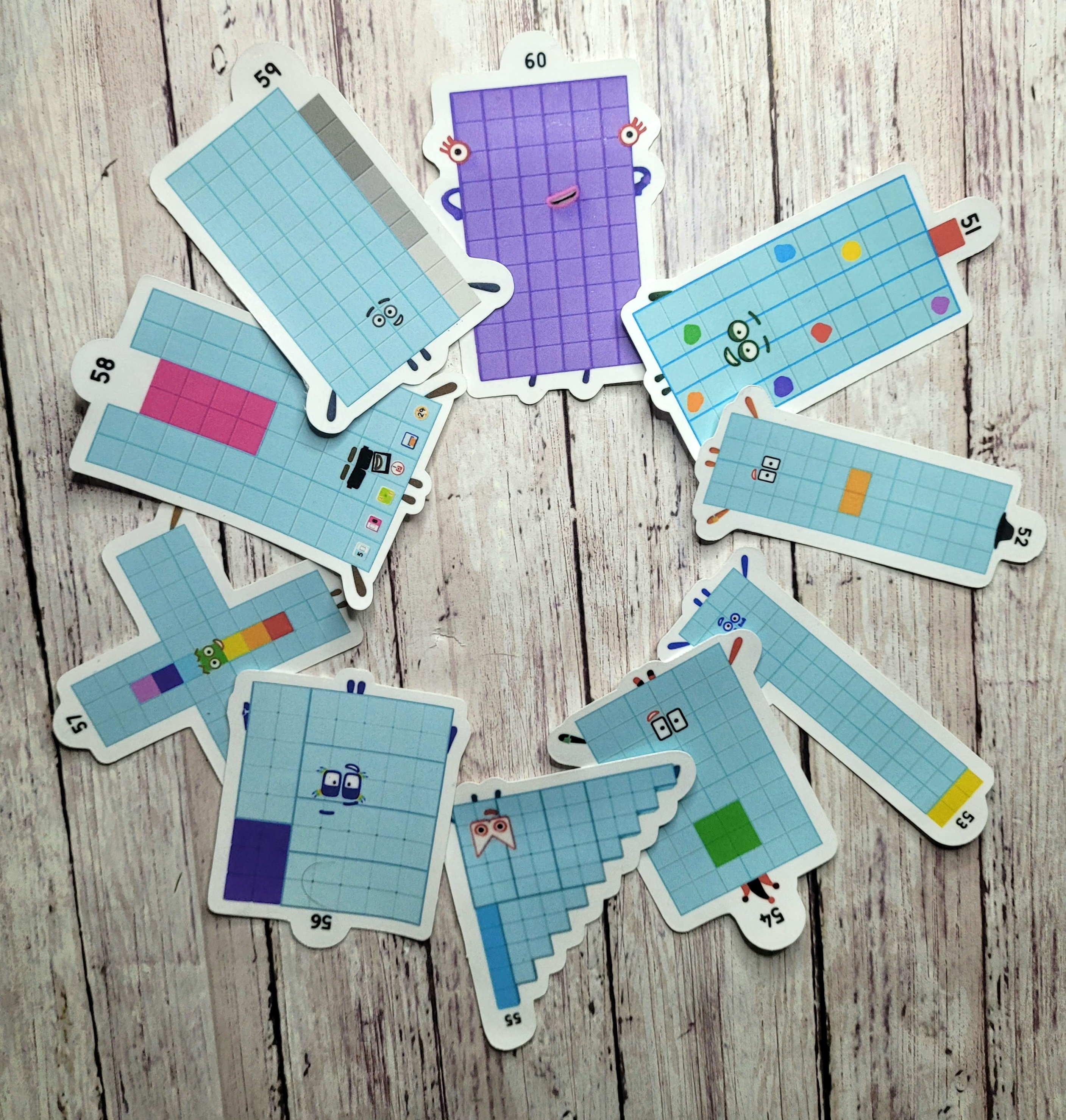 Numberblocks 51-60 Stickers - Etsy Australia