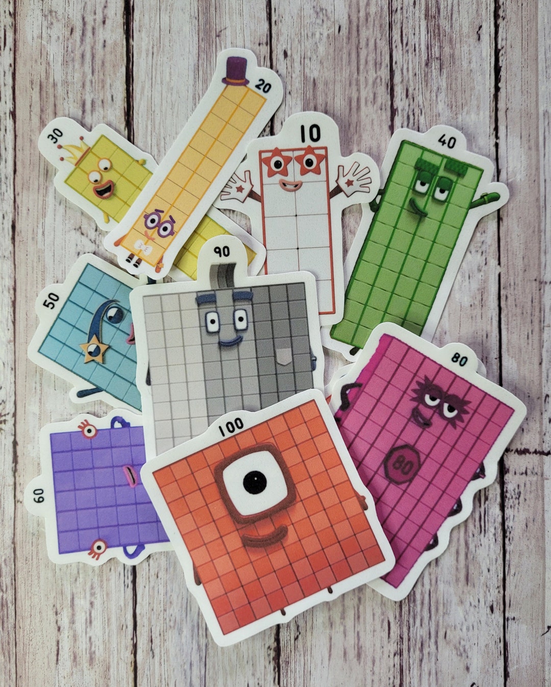 Numberblocks 10-100 Stickers - Etsy