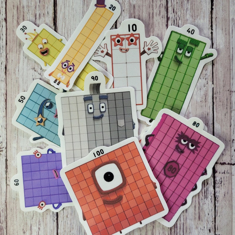 Number Blocks Stickers - Etsy