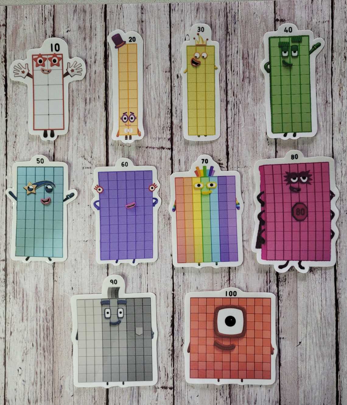 Numberblocks 10-100 Stickers - Etsy