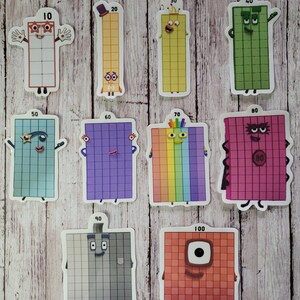 Numberblocks 10-100 Stickers - Etsy