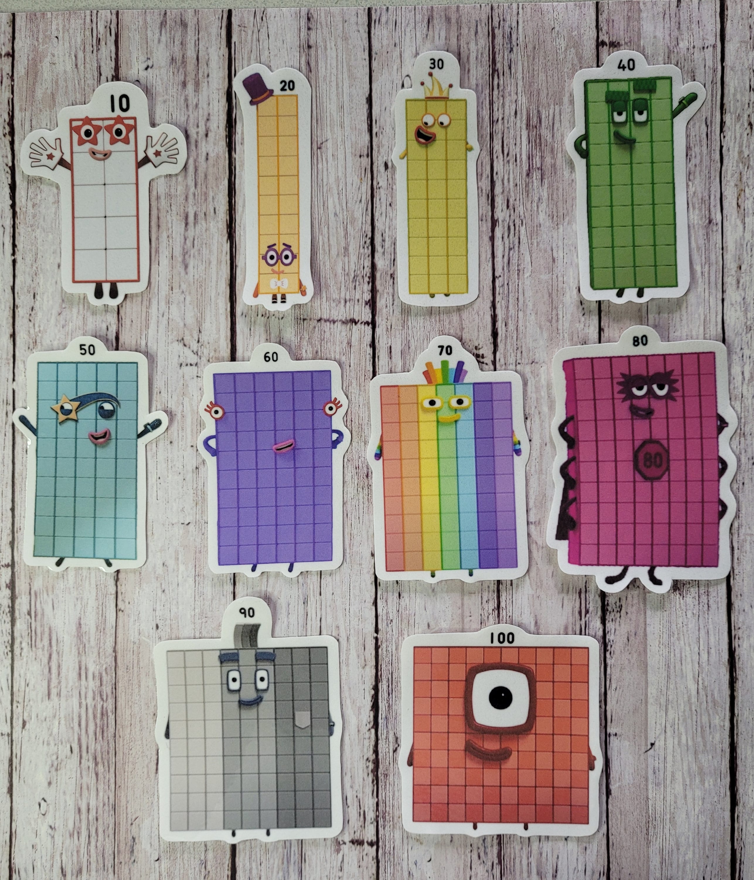 Numberblocks 10-100 Stickers - Etsy Hong Kong