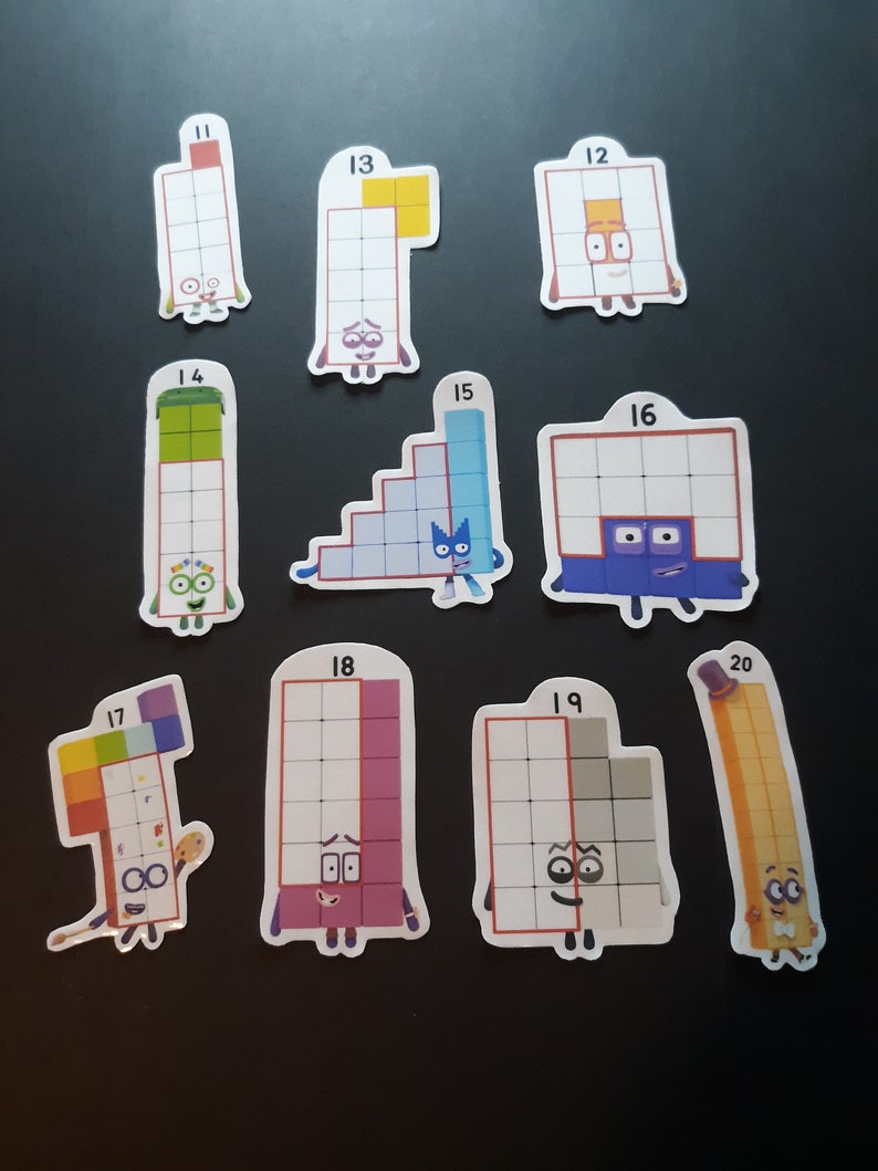 Number Blocks Stickers (11-20) - Etsy