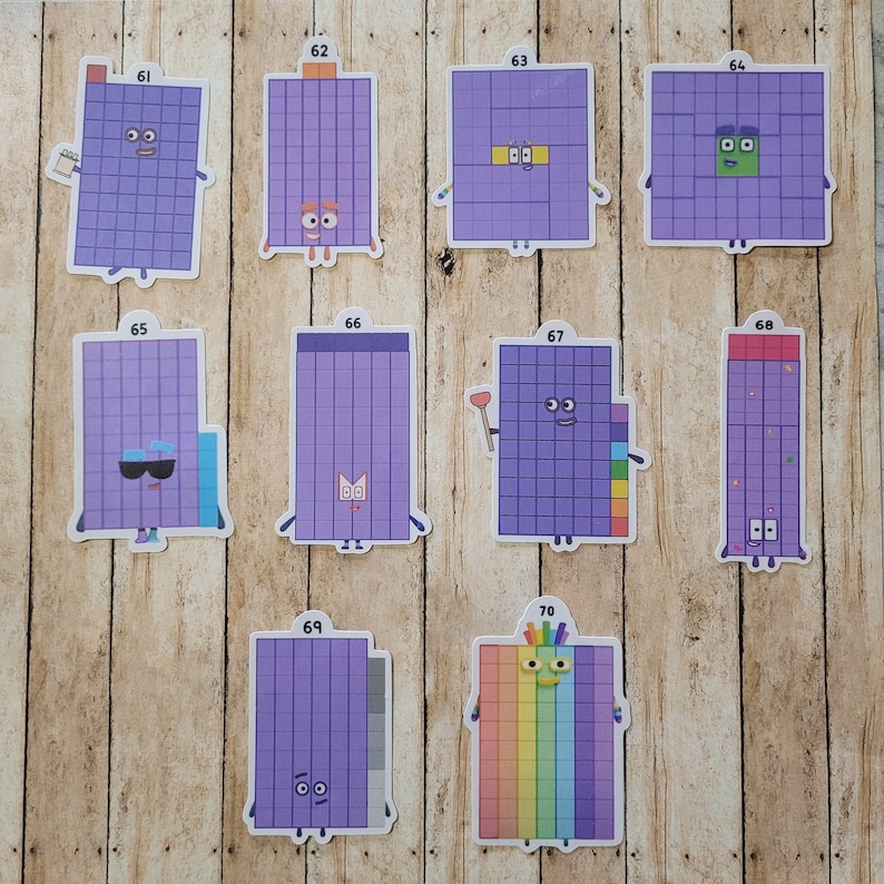 Numberblocks 61-70 Stickers - Etsy
