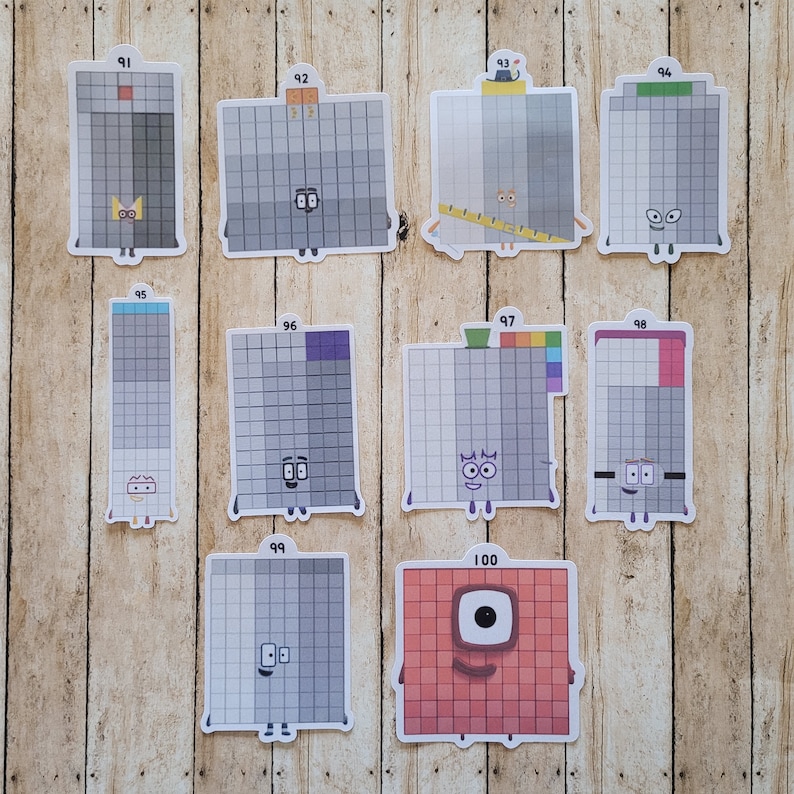 Numberblocks 91-100 Stickers - Etsy