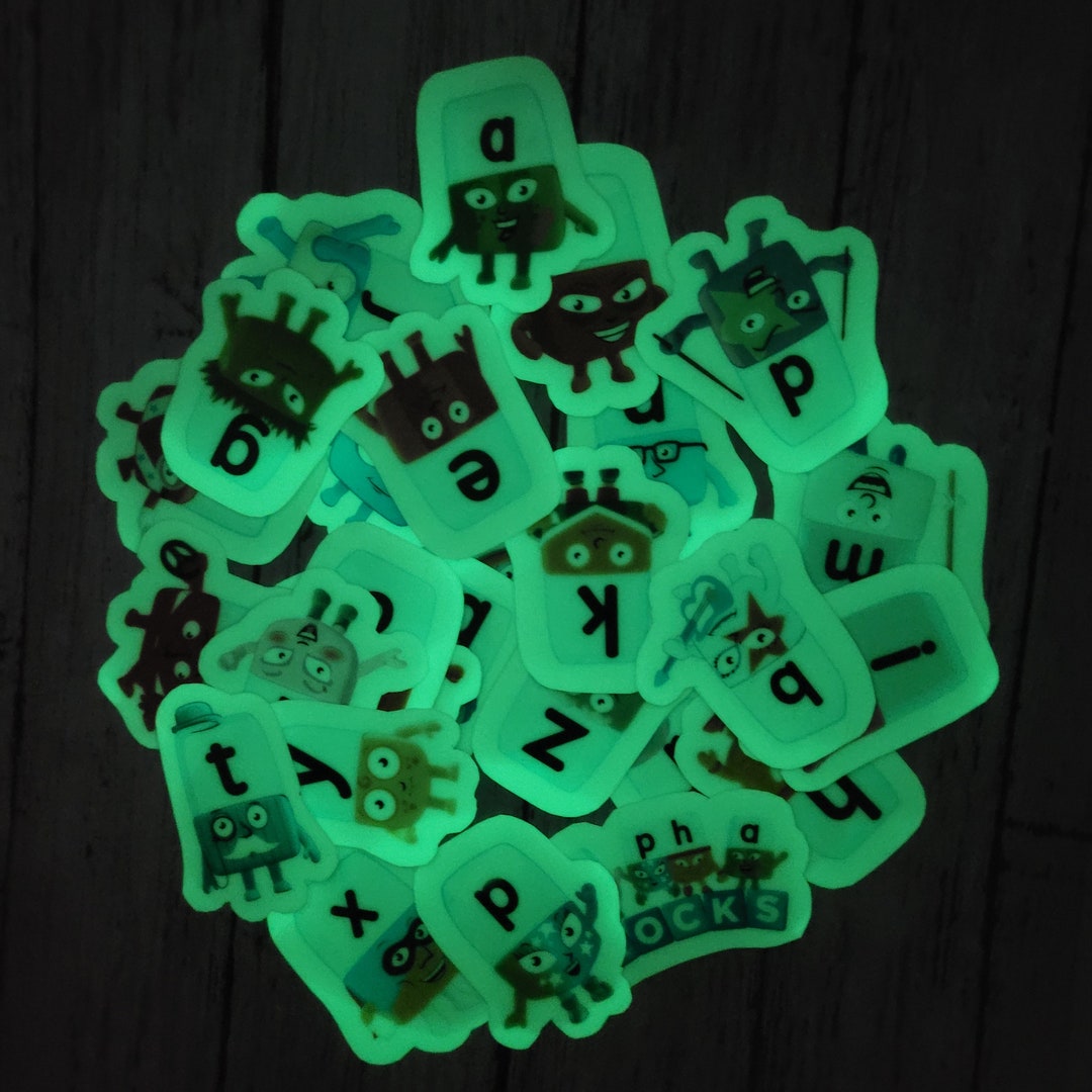 Alphablocks Glow in the Dark Stickers - Etsy