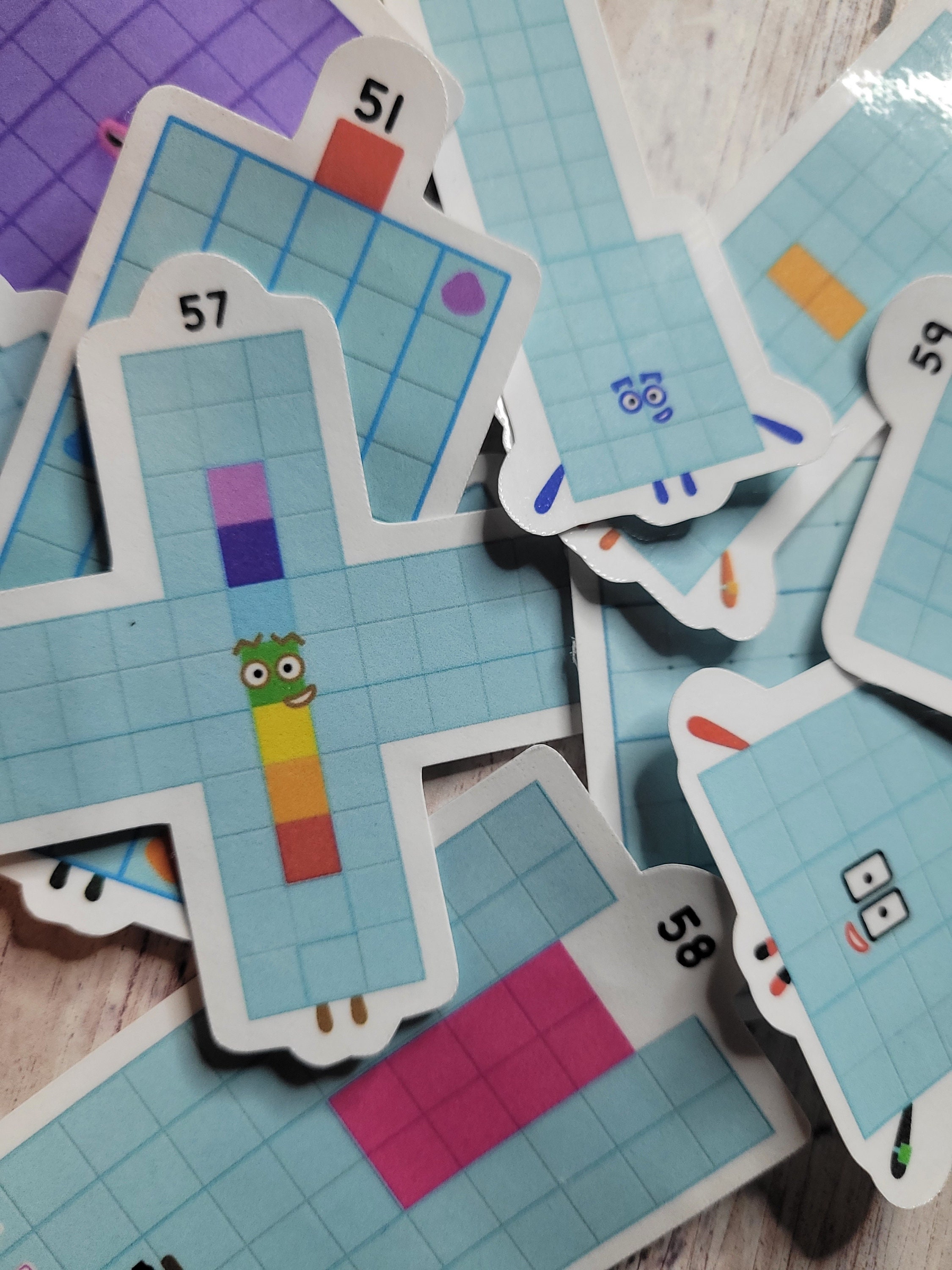 Numberblocks 51-60 Stickers - Etsy Canada