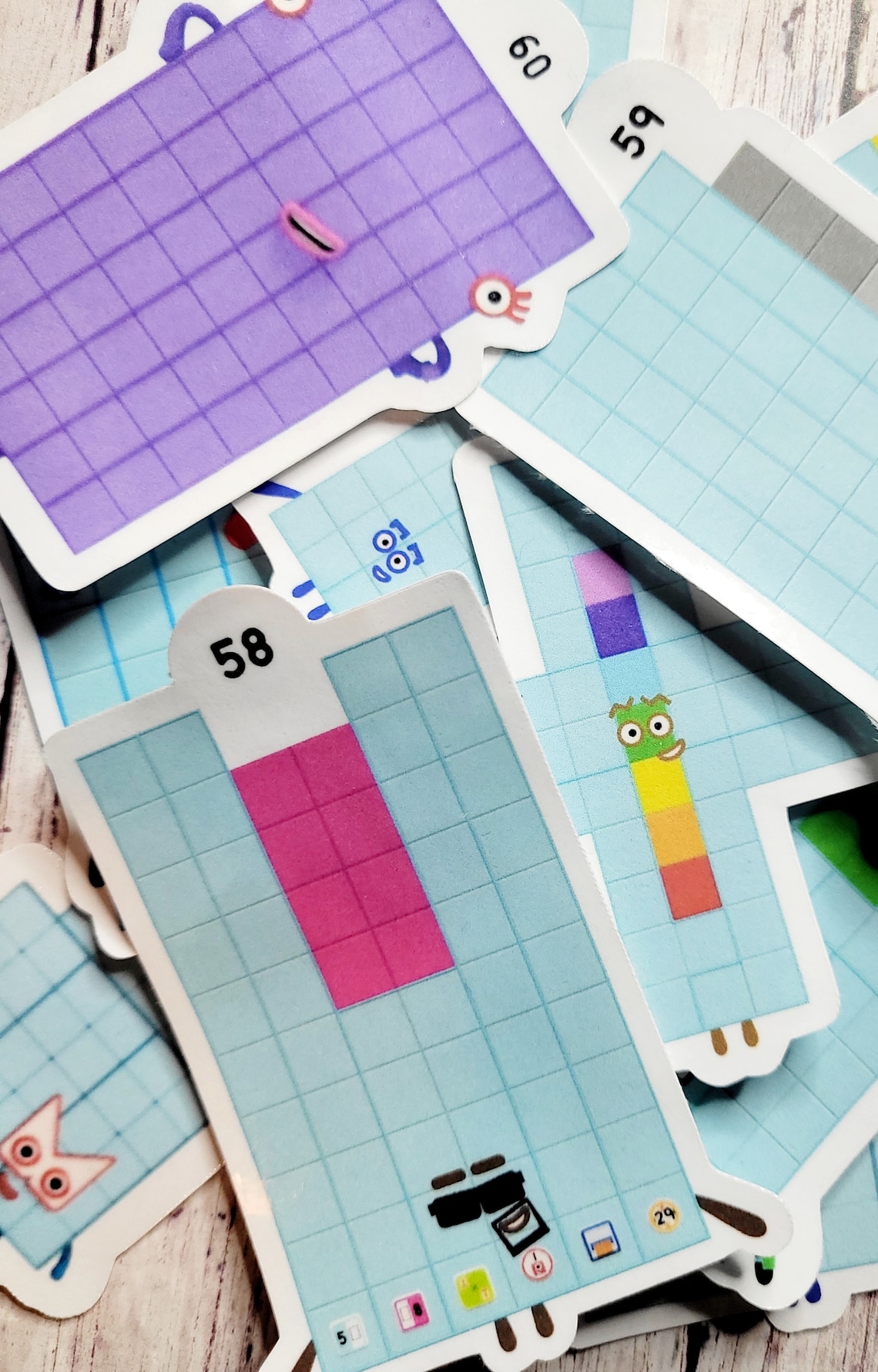 Numberblocks 51-60 Stickers - Etsy Singapore