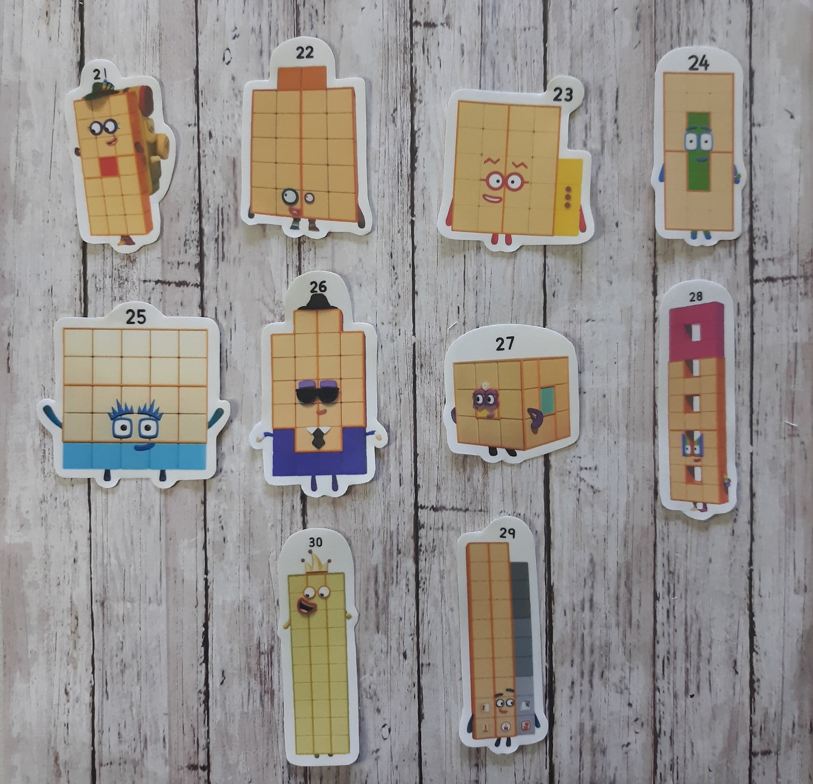 Numberblocks 21-30 Stickers - Etsy