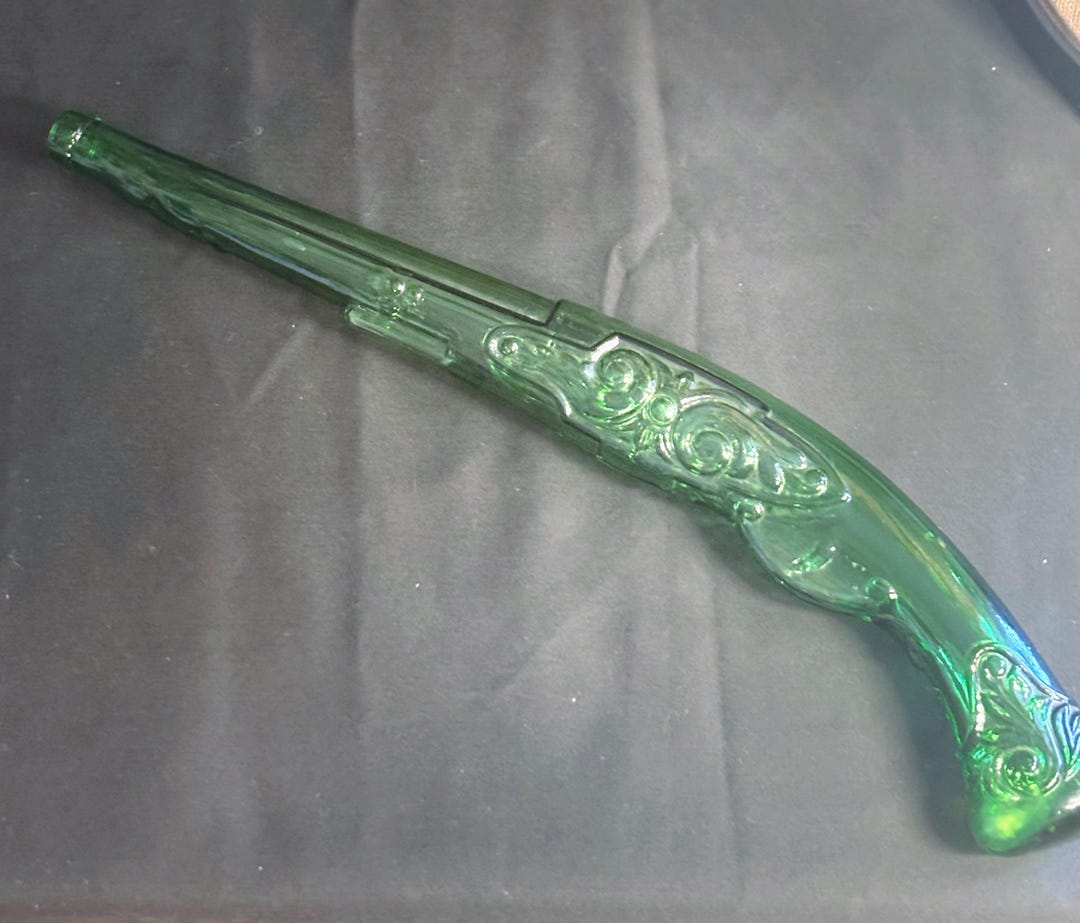 Vintage Green Glass Gun Rifle Musket - Etsy