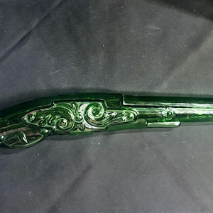 Vintage Green Glass Gun - Etsy
