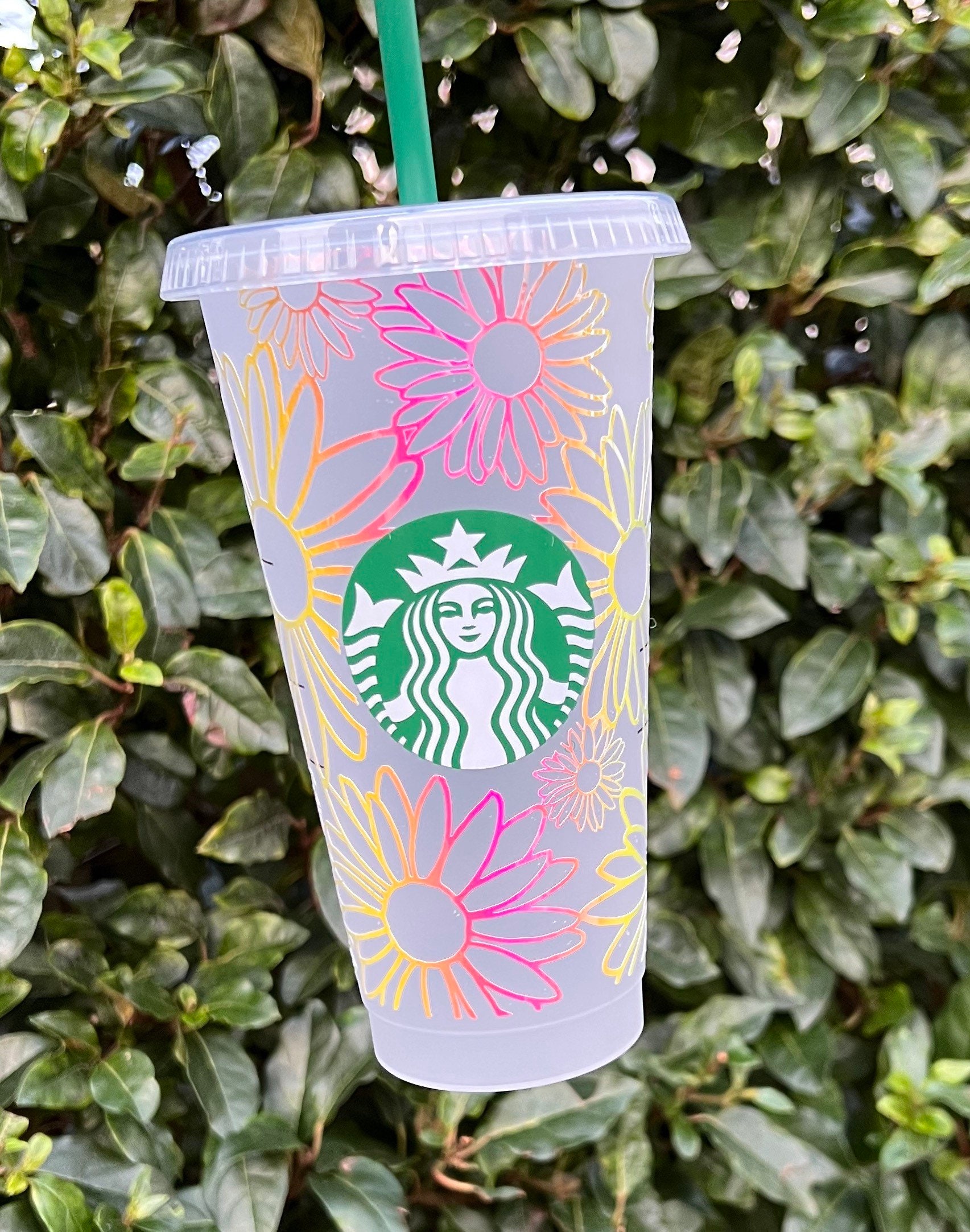 Intricate Daisy Starbucks Venti Cold Cup Drink & Barware Drinkware Home ...
