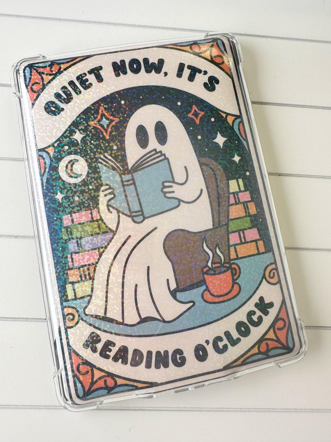 Quiet Now Its Reading Oclock Ghost Kindle Insert for Clear Case Kindle ...