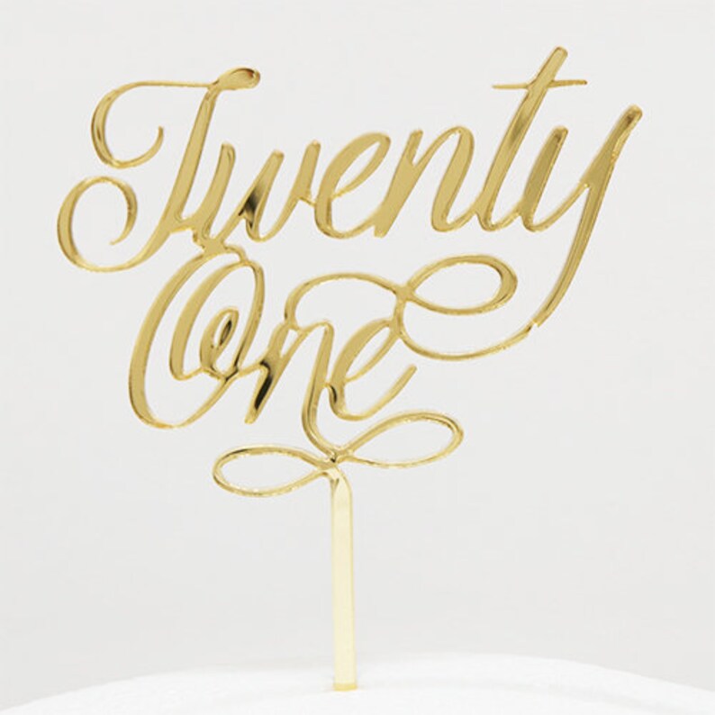 Twenty One Acrylic Cake Topper // 21 Birthday - Etsy