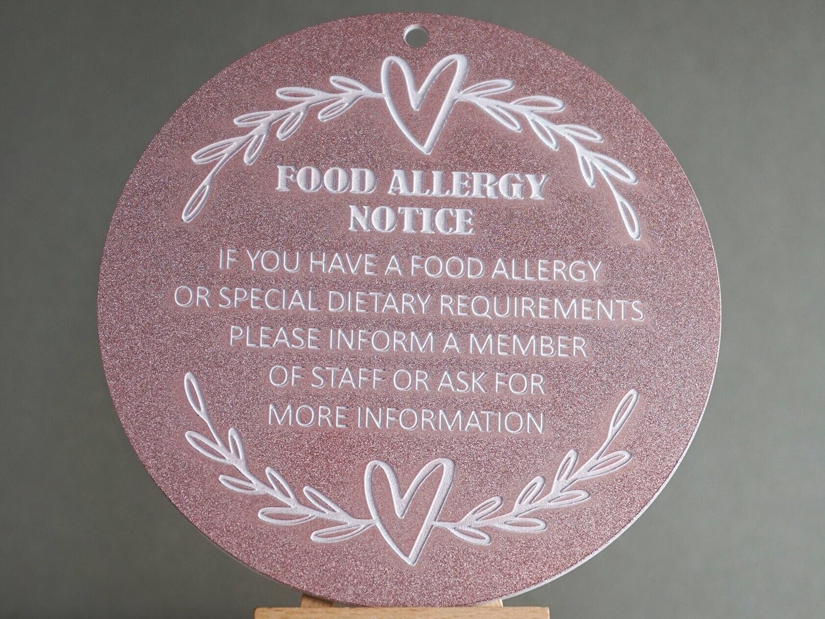 Food Allergy Notice Door Sign Perfect for Restaurants - Etsy