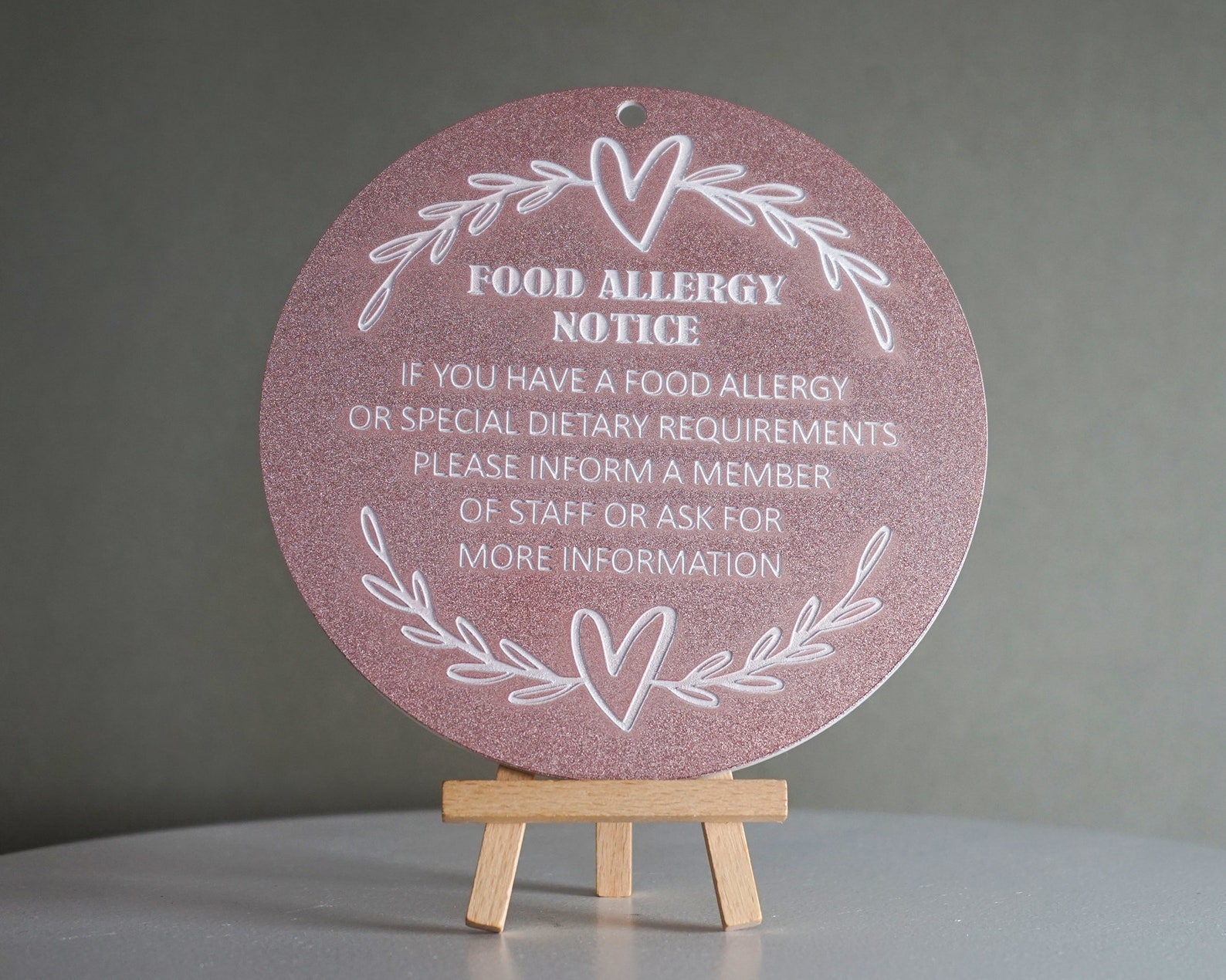 Food Allergy Notice Door Sign Perfect for Restaurants - Etsy