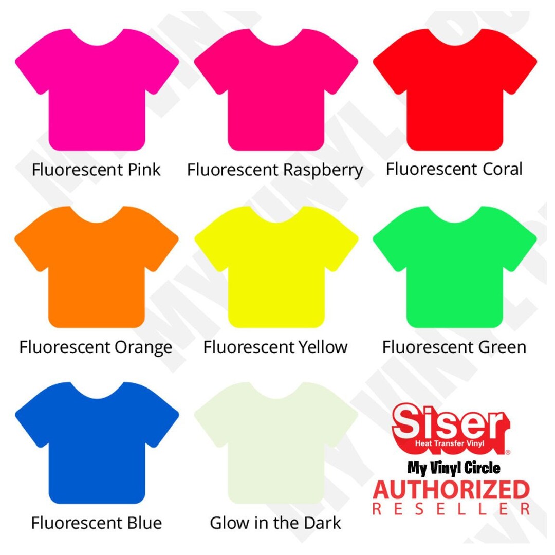 Siser Fluorescent Easyweed Heat Transfer Vinyl - HTV - Sheet - Yard ...