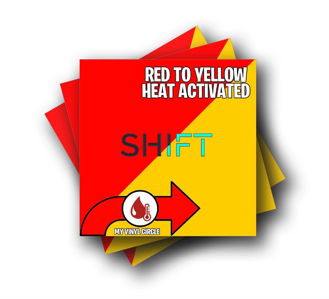 12" X 12" SHIFT Red to Yellow Color Changing Vinyl - Heat Activated ...