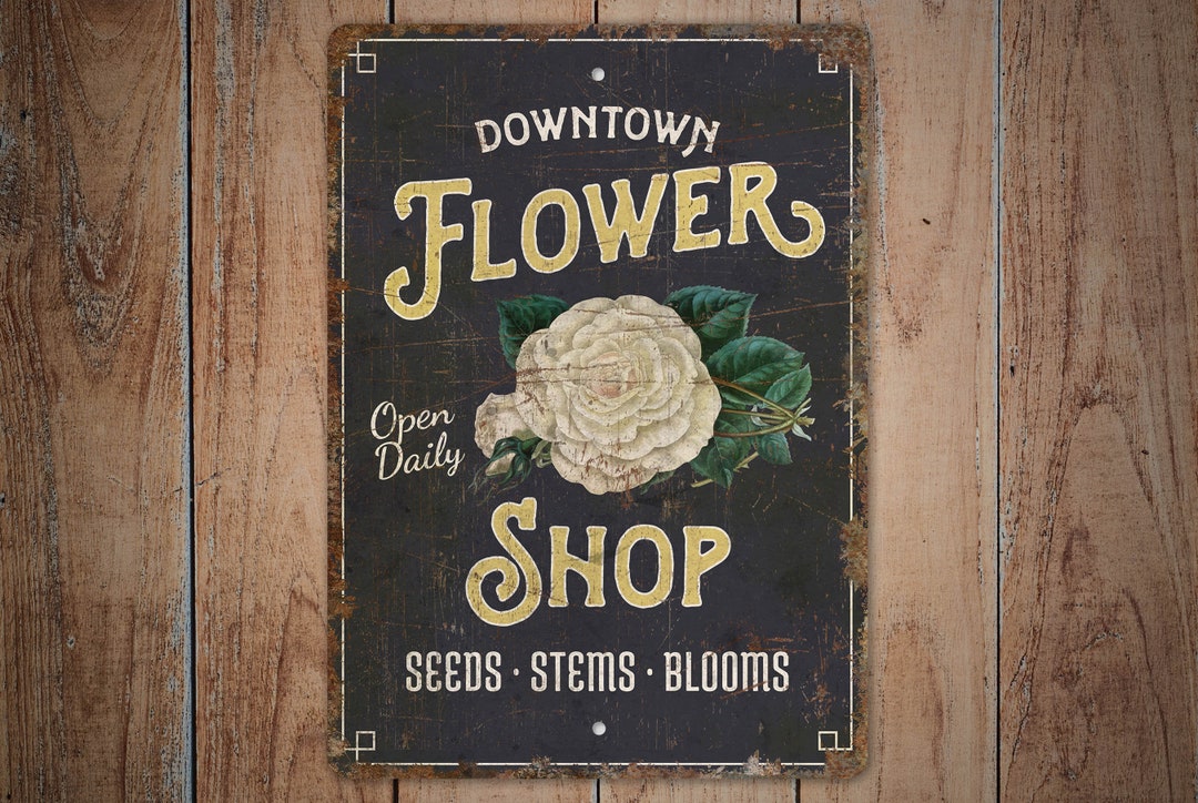 Flower Shop - Flower Shop Sign - Flower Shop Decor - Flower Market Sign ...