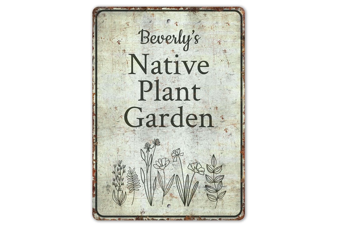 Native Plant Garden Sign - Garden Sign - Garden Decor - Plant Garden ...