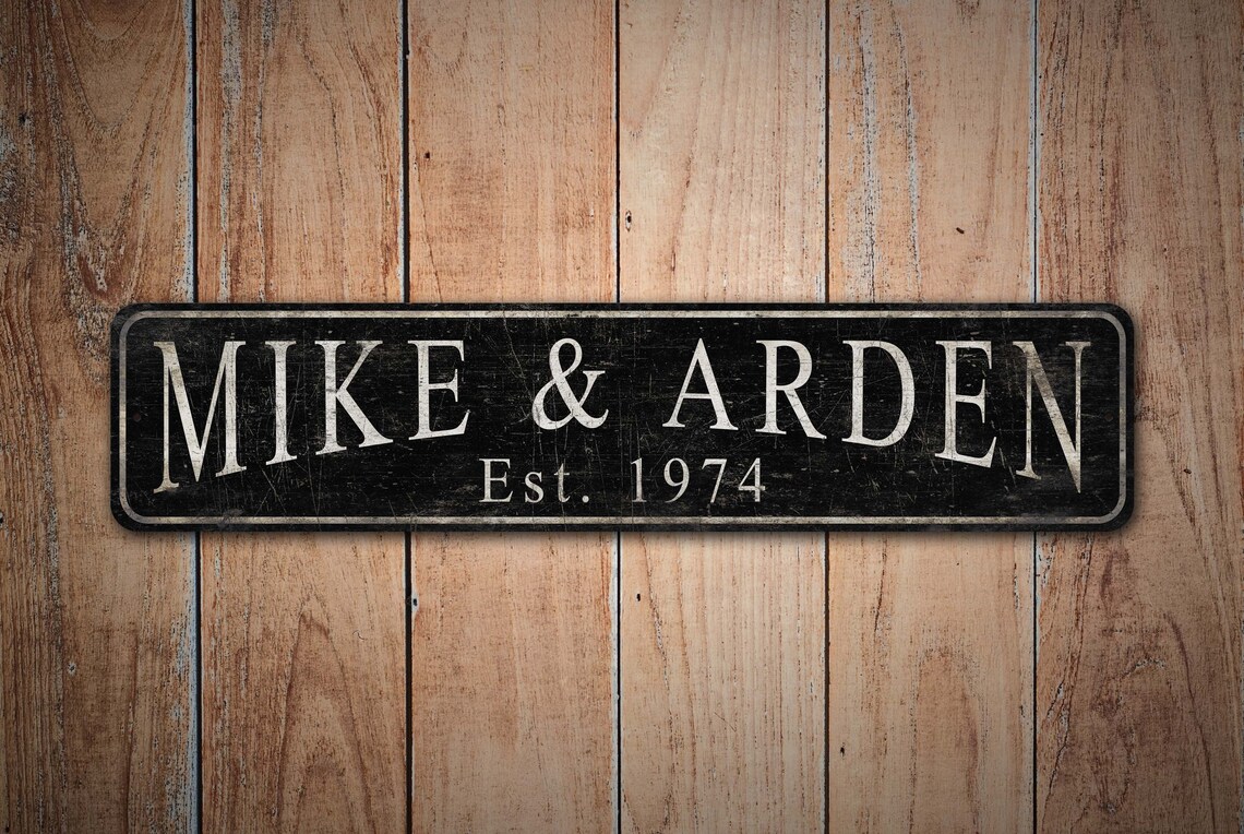 Custom EST Date Sign - Custom EST Sign - Vintage Style Sign - EST Date ...