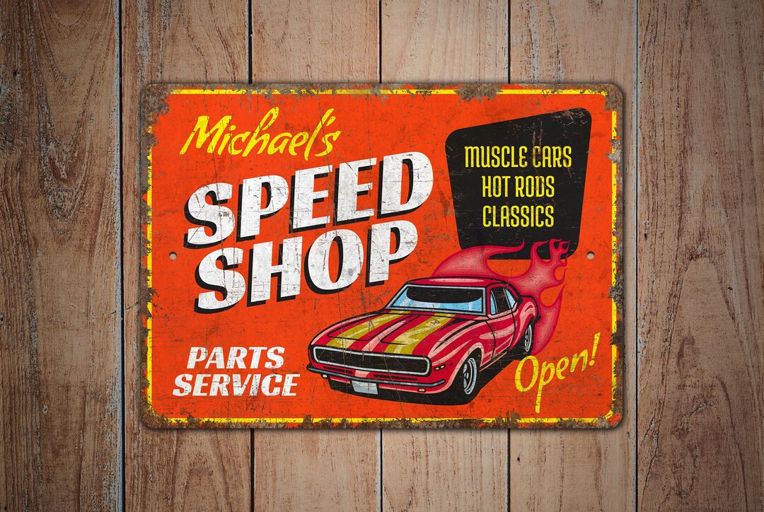 Speed Shop Sign - Hot Rod Garage Decor - Hot Rod Sign - Hot Rod Garage ...