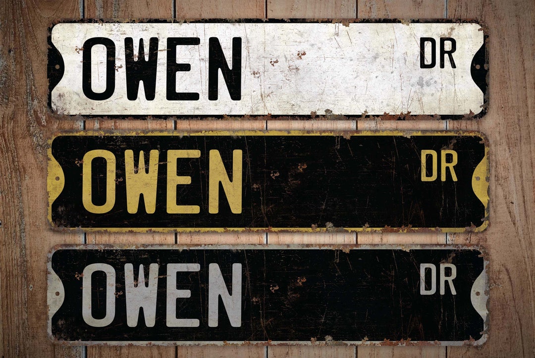 Owen Name Sign - Kids Room Door Sign - Boys Room Sign - Family Name ...