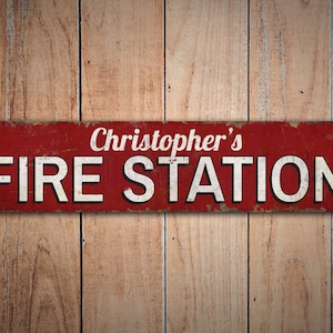 Fire Station - Fire Station Sign - Fire Station Decor - Vintage Style ...